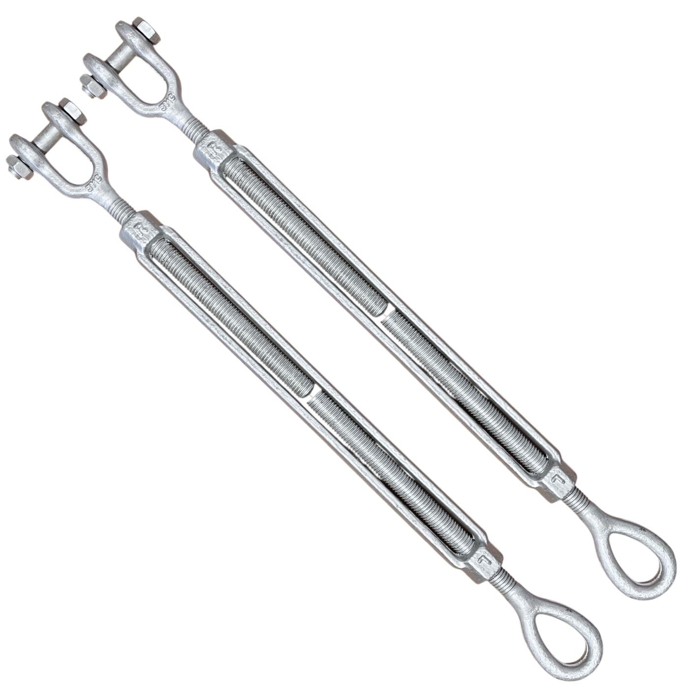 Wire Rope Cable Sizes 1/2" X 12" Jaw/Jaw Turnbuckle For Wire Rope ...