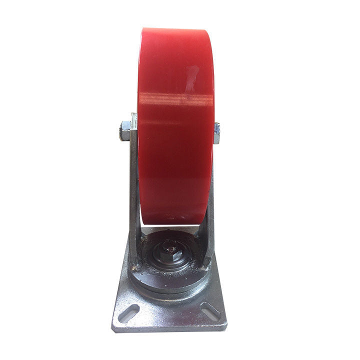 10" x 3" Polyurethane on Cast Iron Caster (Red) - Rigid